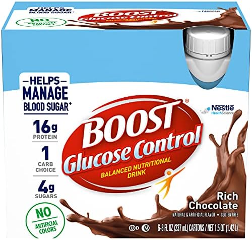 BOOST Glucose Control Balanced Nutritional Drink, Rich Chocolate, Helps ...