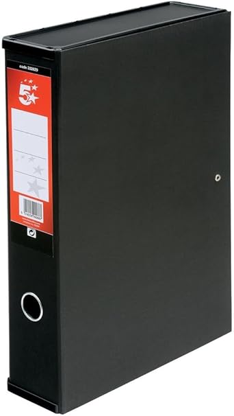 5 Star Office Box File Lock Spring with Ring Pull and Catch 75mm Spine ...