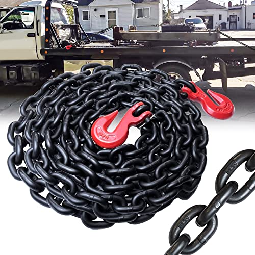 FITHOIST G80 Transport Binder Chain 3/8 Inch x 20 Foot | Tow Chain with ...