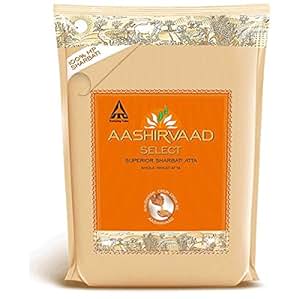 Amazon.com : Aashirvaad Select Whole Wheat Sharbati Atta 10 Pounds (4. ...