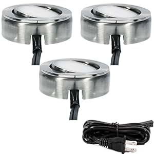 Amazon.com: DIMMABLE LED PUCK LIGHT - 120V UNDER CABINET LIGHTING - 3 ...