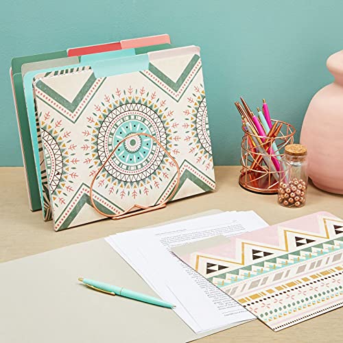 Decorative File Folders, 1/3 Cut Tab, Letter Size, Boho Tribal, 6 ...