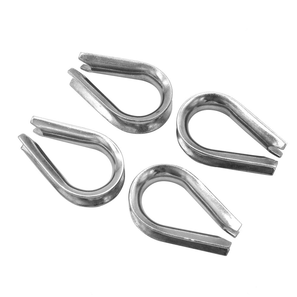 POFET 4Pcs M12 304 Stainless Steel Wire Rope Sleeve Ring, Wire Rope ...