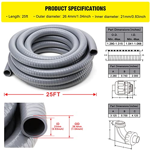 Mua DWALE Liquid-Tight Conduit and Connector Kit,Flexible Non Metallic ...
