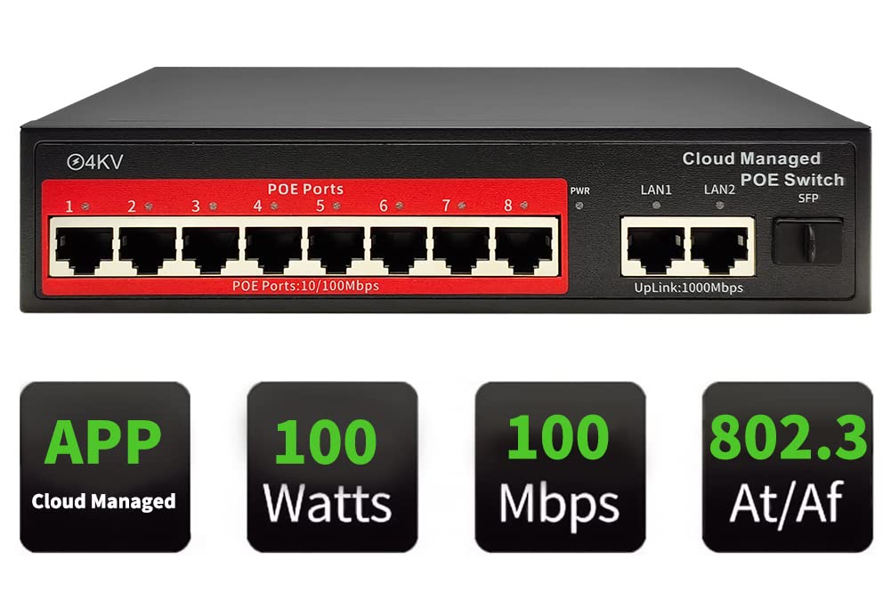 Mua 8-Port Managed PoE Switch, Easy Smart Managed, Plug and Play ...