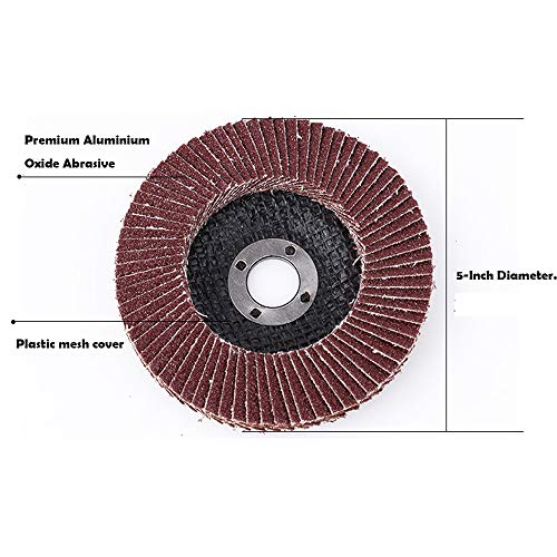 50 Pack 5" Aluminium Oxide Flap Disc Grinding Wheels Angle Grinder Discs, High Density Jumbo ...