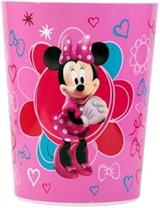 Amazon.com: Disney Minnie Mouse Plastic Trash Can Wastebasket Kids ...