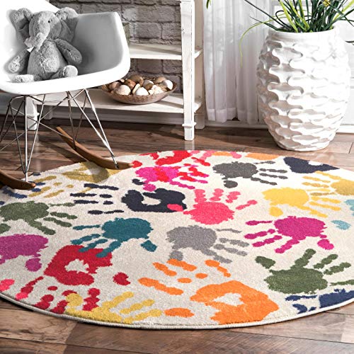 nuLOOM Pinkie Handprint Nursery Kids Rug, 10' x 14', Multi - The Home ...