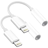 Amazon.com: Apple MFi Certified Lightning to 3.5 mm Headphone Jack Adapter for iPhone, 2 Pack ...
