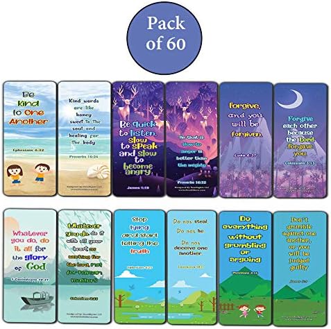 Bible Bookmarks for Kids – Character Building Series 1 (60 Pack ...