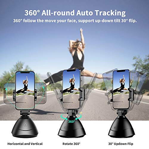 Face Tracking, 360° Rotation Auto Face Tracking Phone Holder, Smart ...