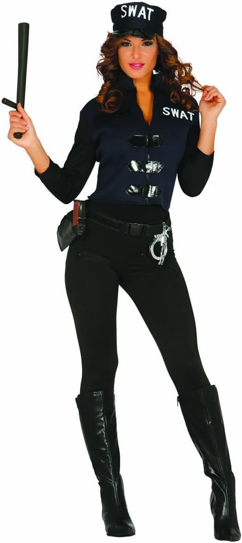 Amakando Damenkostüm Agentin Sexy SWAT-Kostüm Damen S/M Einheitsgröße ...