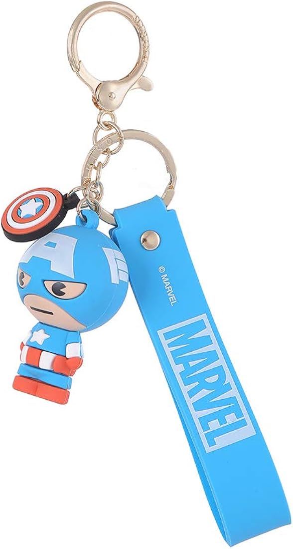 MINISO Avengers Captain Marvel Keychain Fashion Metal Wristlet Key Ring ...
