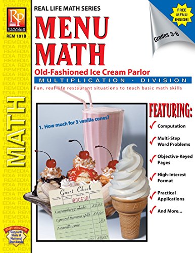 Menu Math: Old Fashioned Ice Cream Parlor, Multiplication & Division ...