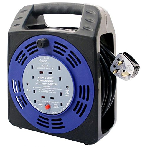25M EXTENSION CABLE REEL LEAD 4 SOCKET HEAVY DUTY: Amazon.co.uk: Office ...