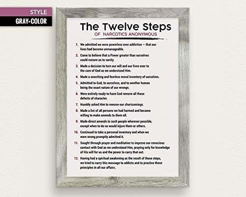 Amazon.com: The 12 Steps of NA Poster - Narcotics Anonymous - 3 Color ...