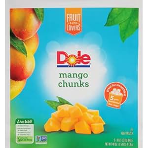 DOLE Frozen Mango Chunks, 40 Ounce Bag with 5 Pre-Portioned Packets ...