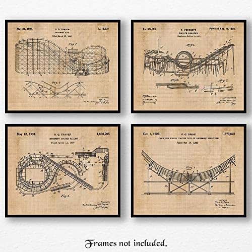 Amazon.com: Original Roller Coaster Patent Art Poster Prints, Set of 4 ...