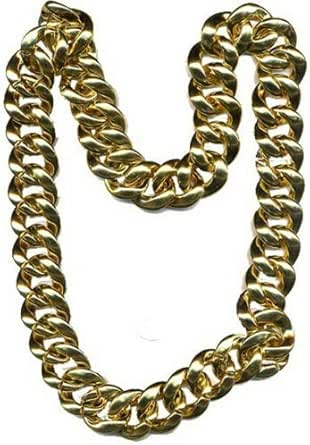 Amazon.com: Gold Chain Plastic Pimp Necklace Mr. T Thick 36": Clothing