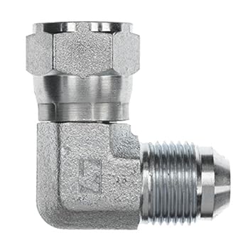 Brennan Industries 6500-08-10-FG Forged Steel 90 Degree Elbow Tube Fitting, 3/4"-16 SAE x 7/8 ...