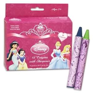 Amazon.com: Disney Princess 48pc Crayons with Built in Sharpener Box ...