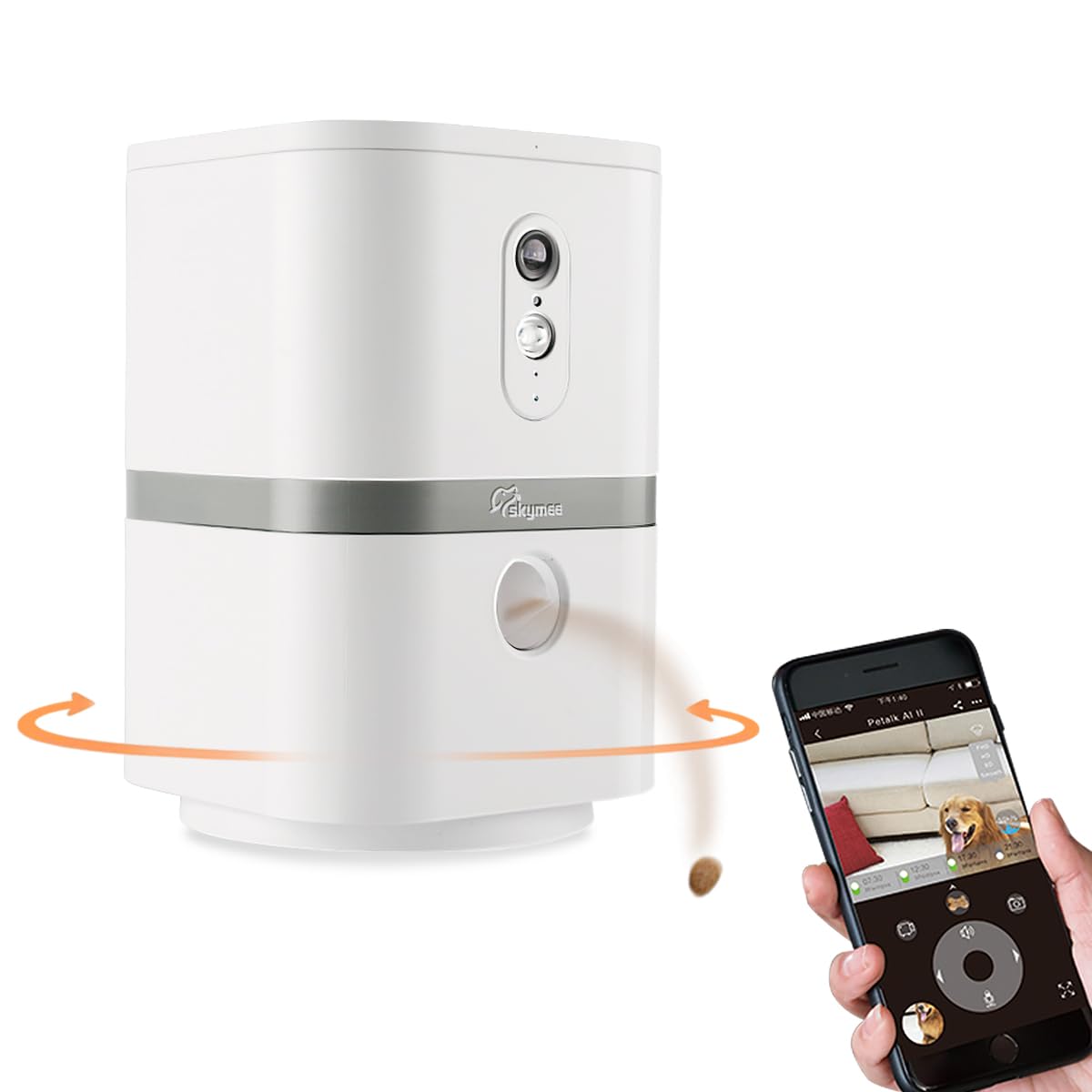 SKYMEE Petalk AI II Dog Camera Automatic Treat Dispenser, 5G WiFi Pet ...