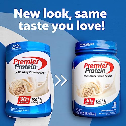 Premier Protein Powder, Vanilla Milkshake, 30g Protein, 1g Sugar, 100% ...