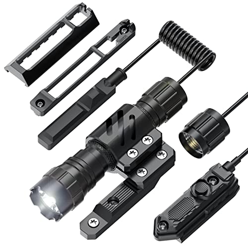 Feyachi FL14-MB Tactical Flashlight with Flashlight Mount and Pressure ...