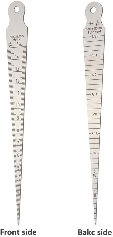 Yakamoz Taper Gage 1/32-5/8 Inch 1-15mm Stainless Gap Hole Taper ...