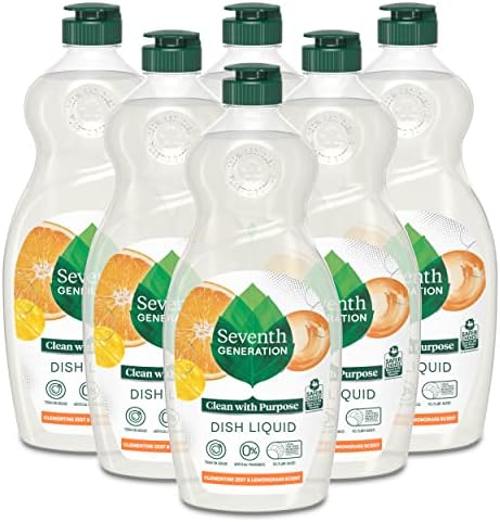 Seventh Generation Dish Soap Liquid Clementine Zest Lemongrass Scent ...
