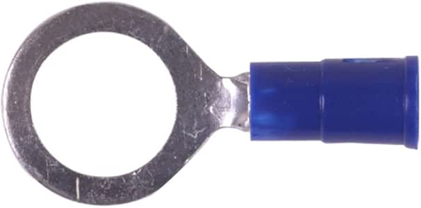Amazon.com: 14-16 Gauge Vinyl 3/8 Ring Terminal Blue 100/Pack: Car ...