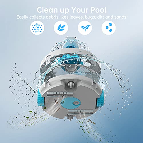 SMONET Cordless Robotic Pool Cleaner, Powerful Suction Automatic Pool ...