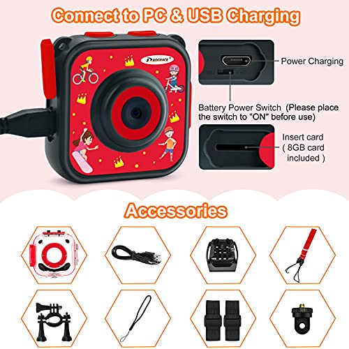 PROGRACE Children Kids Camera Waterproof - Digital Video Camera for ...