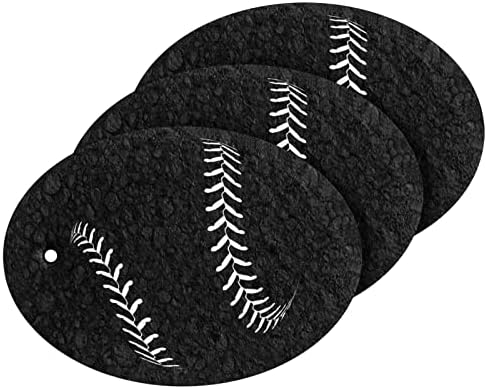 DOMIKING Baseball Ball on Black Cellulose Scrub Sponge Non-Scratch ...