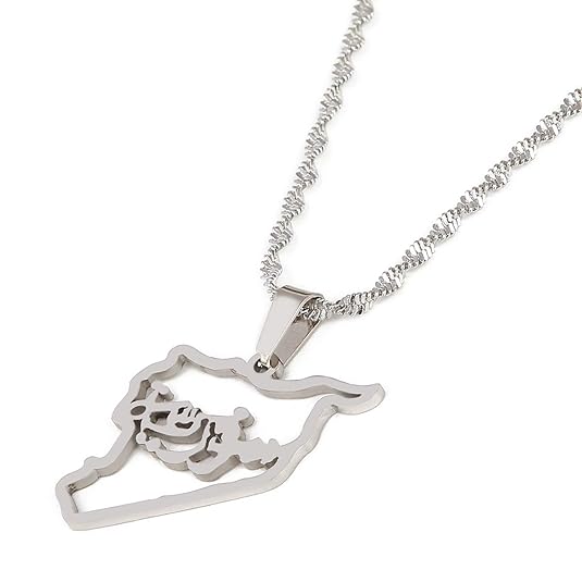 Buy BR Gold Jewelry Syria Map Necklaces Gold Color Pendant Necklaces ...
