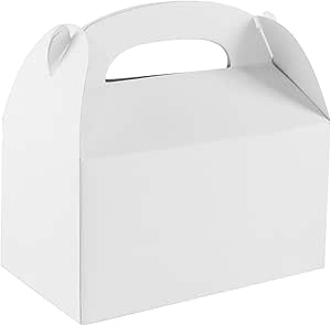 Amazon.com: Blank White Color Treat Gift Paper Cardboard Boxes with ...