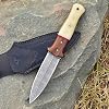 Grace Knives Handmade Hunting Double Edge Dagger Knife Damascus Steel ...