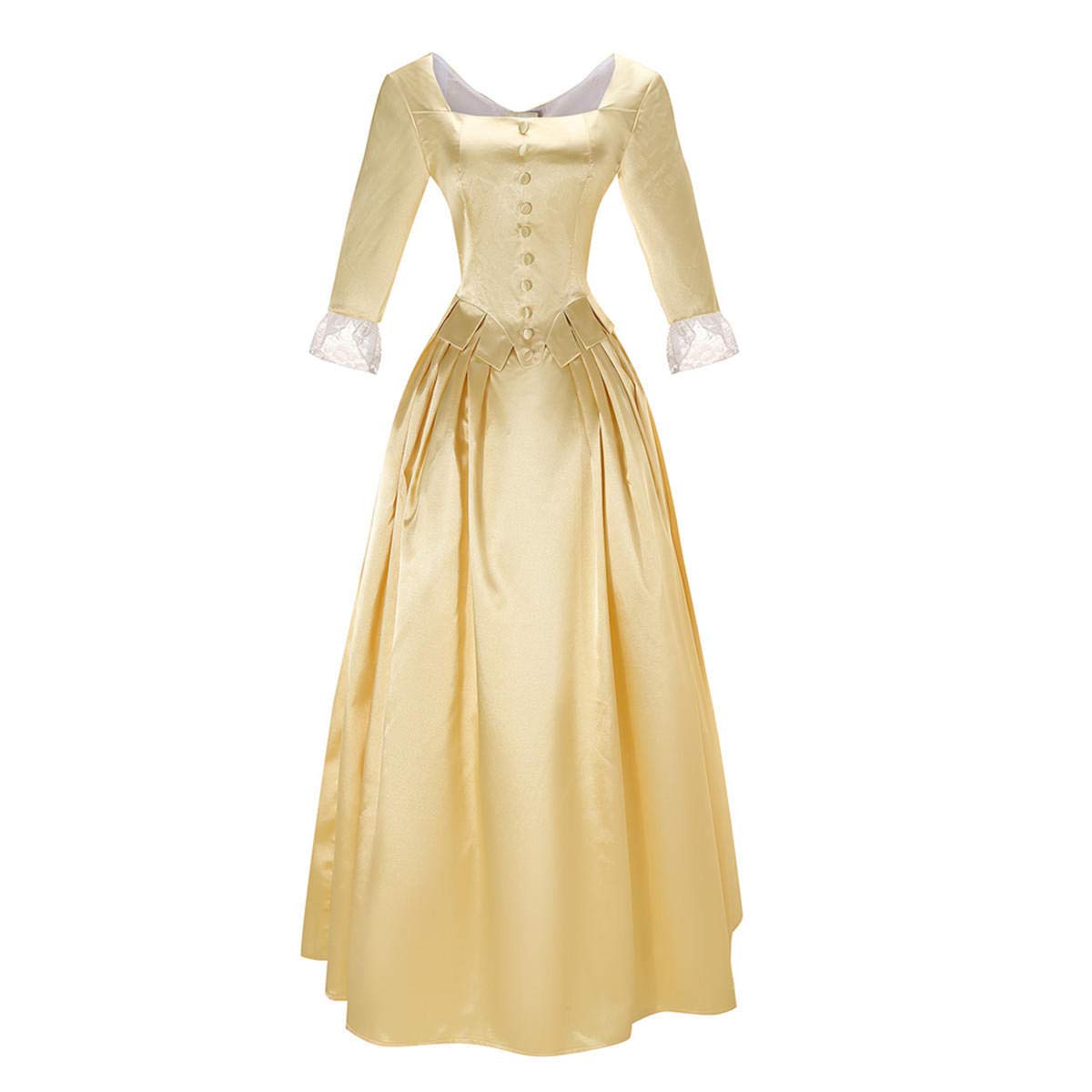 Royal Colonial Little Girl Child Princess Costume Hamilton Peggy Yellow ...