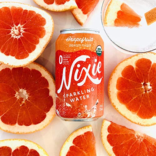 Nixie Sparkling Water, Grapefruit | 12 fl oz cans, 24 pack | Organic, Vegan, Non-GMO, Gluten ...