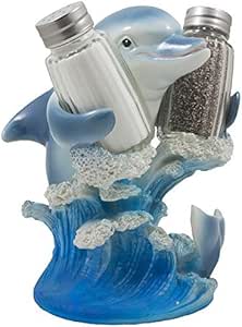 Amazon.com: Dolphin Riding Ocean Wave Salt and Pepper Shaker Set with ...
