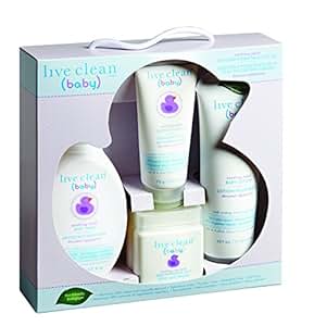 Live Clean Baby Soothing Oatmeal Baby Essentials Gift Set, 4 count ...