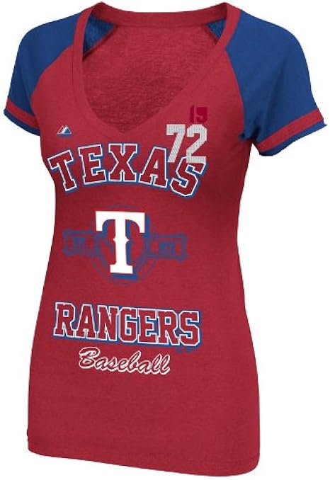 Amazon.com : MLB Texas Rangers Women's This Is My City T-Shirt, Red ...