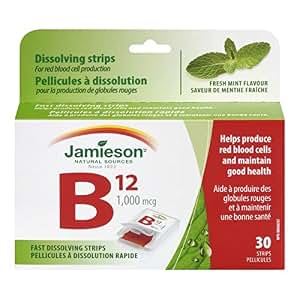 Jamieson Vitamin B12 1,000 mcg (Methylcobalamin) - Fast Dissolving ...