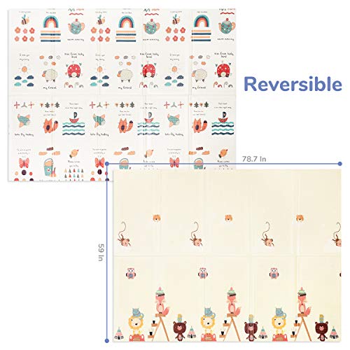 Folding Play Mat | Non-BPA Non-Toxic Foam Baby Playmat 【79inch x 59 ...