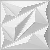Art3d Decorative 3D Wall Panels in Diamond Design, 12"x12" Matt White ...