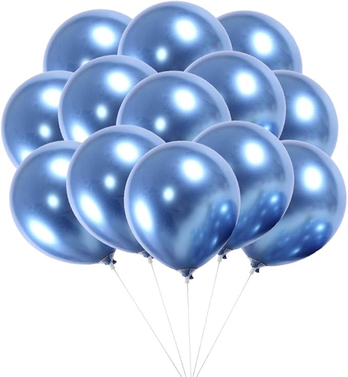 Amazon.com: 100 Pcs Metallic Blue Balloons 10 Inch Metallic Latex Thick ...