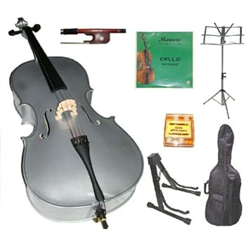 Amazon.com: Merano 4/4 Full Size Silver Student Cello with Bag and Bow+ ...