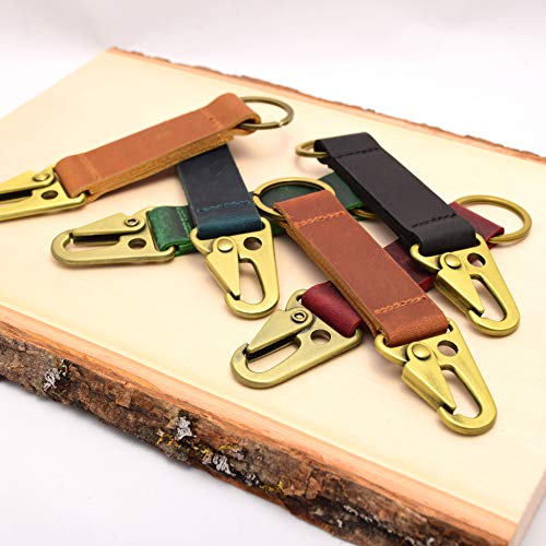 Leather Keychain, Tactical HK Clip, Key FOB, EDC Keychain, Full Grain ...