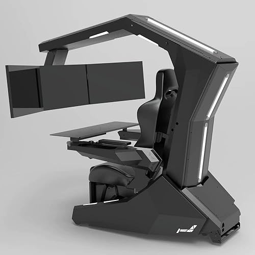 IMPERATOR WORKS R1 Pro Black Racing PU Gaming Chair Computer Cockpit ...