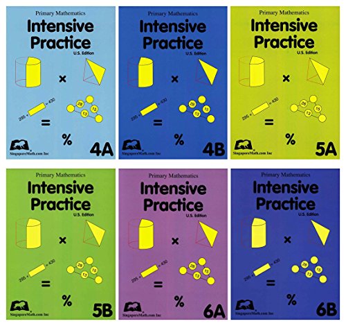 Primary Math Intensive Practice 6 Books Set: 4A, 4B, 5A, 5B, 6A, 6B ...